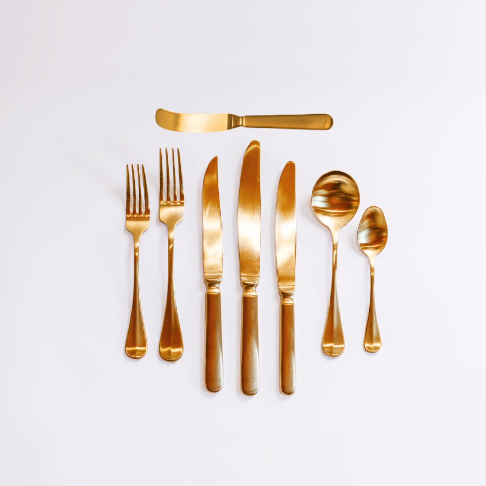 Matte Gold Flatware – Sparrow Lane Event Rentals