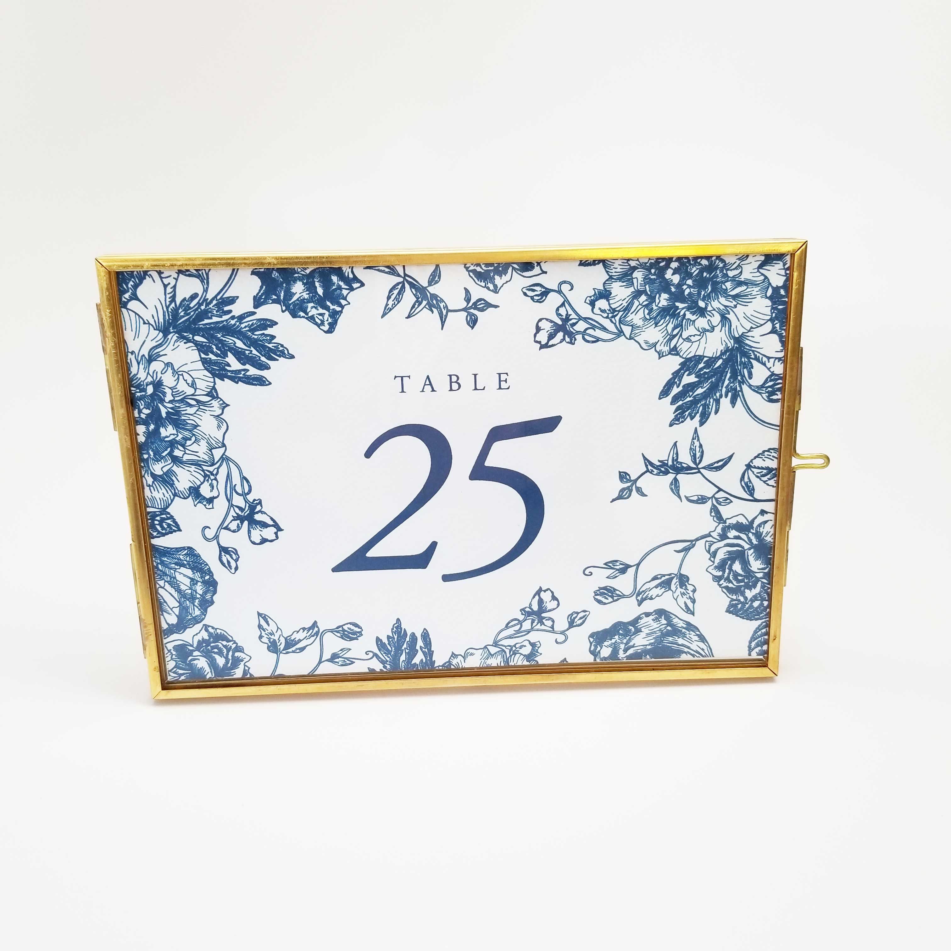 Gold Framed Table Number – Sparrow Lane Event Rentals