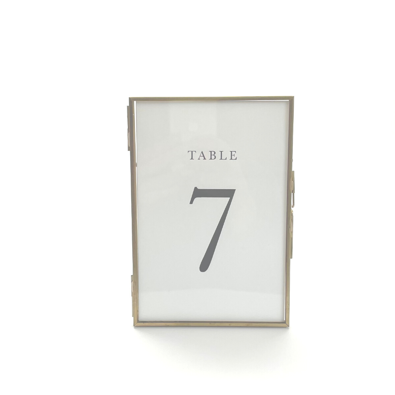 Gold Framed Table Number – Sparrow Lane Event Rentals